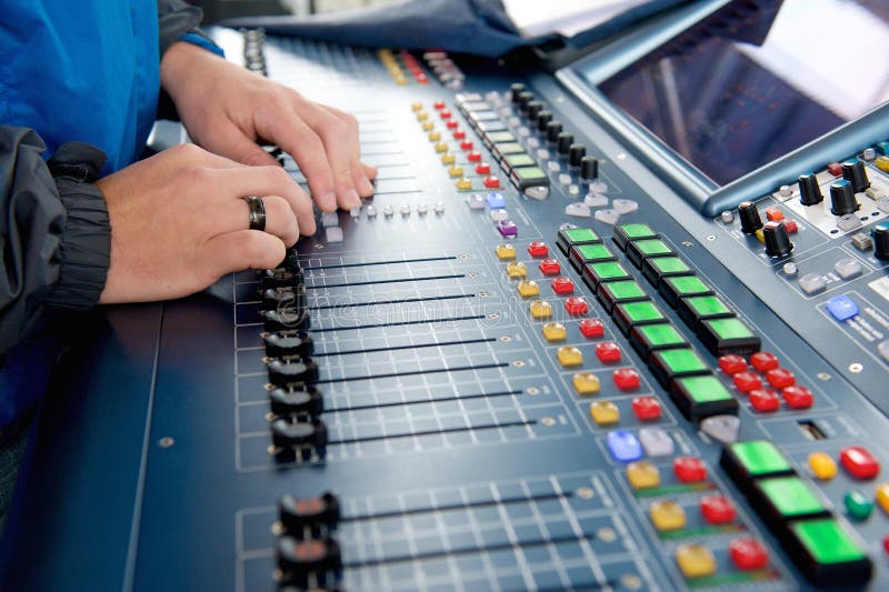 Man operating sound levels stock photo. Image of channel - 52843000