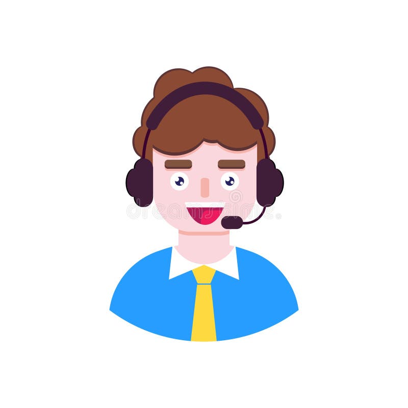 Man Operator in Flat Style. Stock Vector - Illustration of operator ...