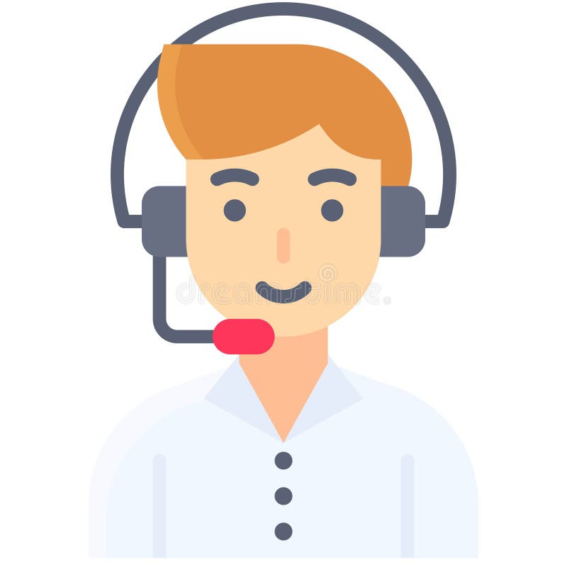 Man Operator, Telecommuting or Remote Work Icon Stock Vector ...
