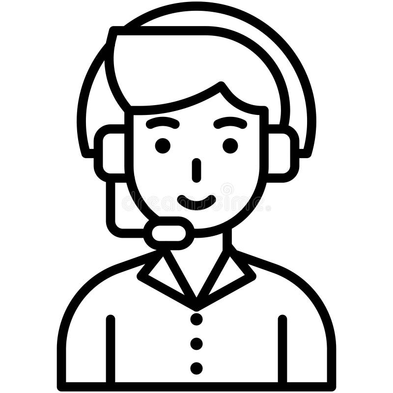 Man Operator, Telecommuting or Remote Work Icon Stock Vector ...