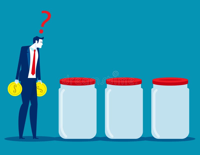 A Man with Options or Choice for Future Investments Stock Vector ...