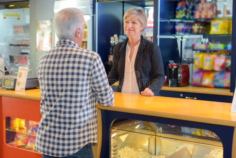 Man Ordering before Entering Stock Image - Image of vendor, selection ...