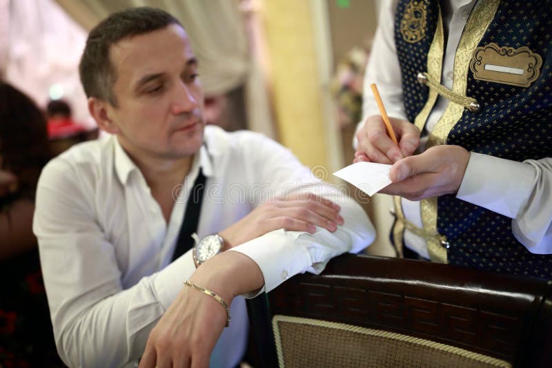 Man ordering food stock image. Image of people, cafe - 30444369