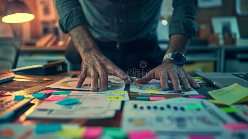 Man Organizing Documents Desk Ai Generated Stock Photos - Free ...