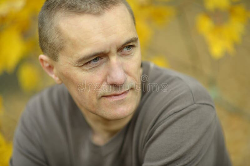 Man out for a walk stock image. Image of autumn, adult - 44999217