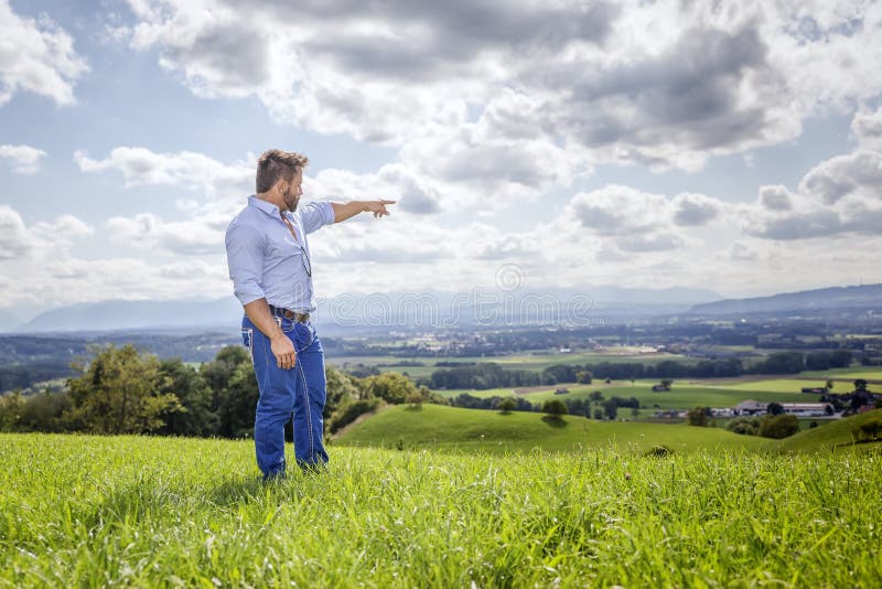 Man outdoors pointing stock image. Image of outdoors - 61119093
