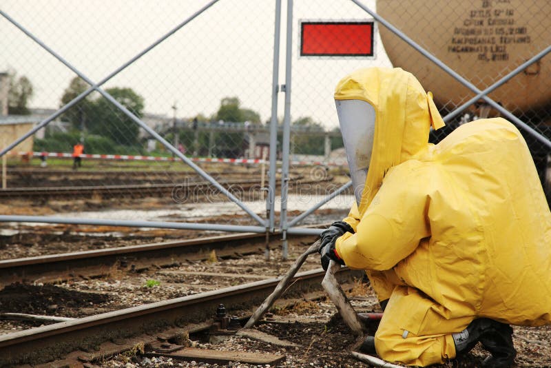 Man Outfit in Biological Protection Suit Stock Image - Image of epidemy ...