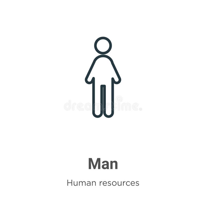 Man Outline Vector Icon. Thin Line Black Man Icon, Flat Vector Simple ...