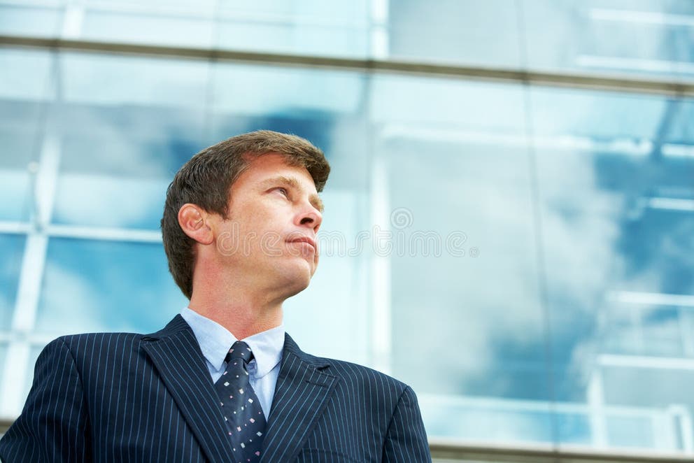 Man Outside Office Building Stock Image - Image of confidence, city ...