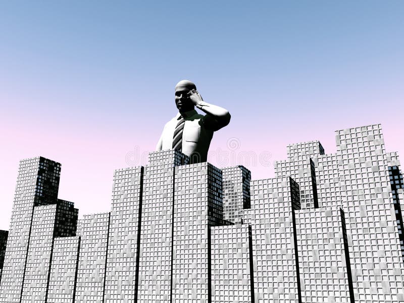 Man Over City 2 stock image. Image of concept, structure - 2308133