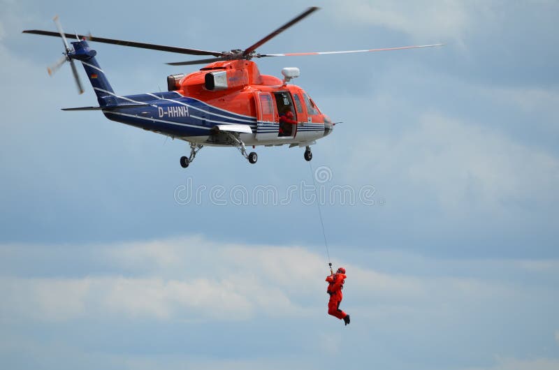 Man Overboard Rescue Training with Helicopter Editorial Photography ...