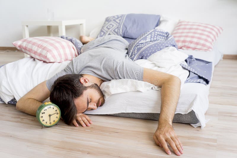 Man is overslept stock image. Image of caucasian, people - 100314687