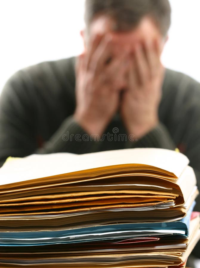 Overwhelmed by Homework stock image. Image of college - 1860463