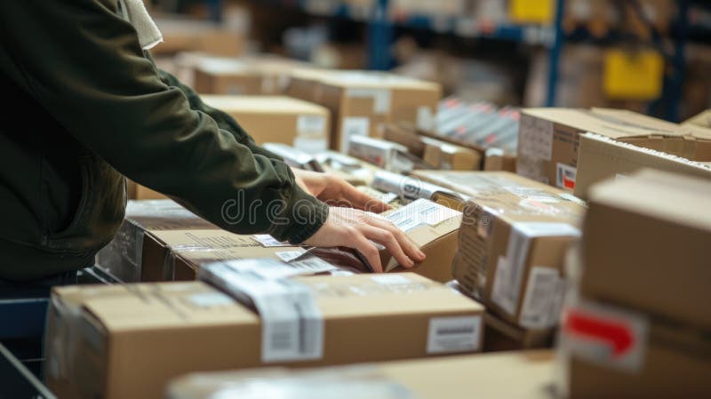 Man Packing Boxes for Event Publication Using Hardwood and Paper ...
