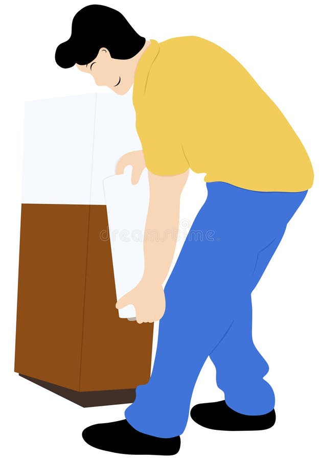 Man packing parcel boxes stock illustration. Illustration of person ...