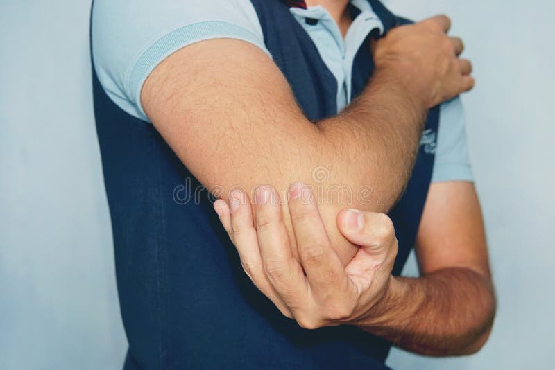 Man with Pain in Elbow. Pain Relief Concept Stock Image - Image of ...