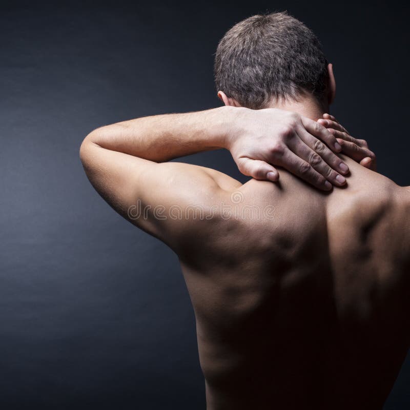 Man with a Pain in the Neck Stock Photo - Image of pain, male: 27882854
