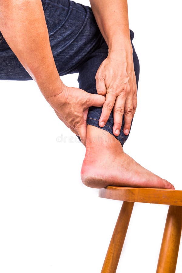 Man with Painful Inflammation at Back of Foot Stock Photo - Image of ...