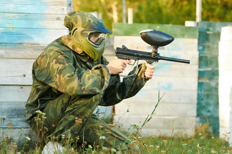 Man paintball player stock image. Image of happy, leisure - 23210807