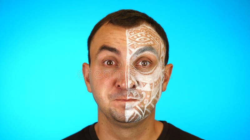 Man with Painted Face is Bothered by a Bad Smell Then he Gets Angry on ...