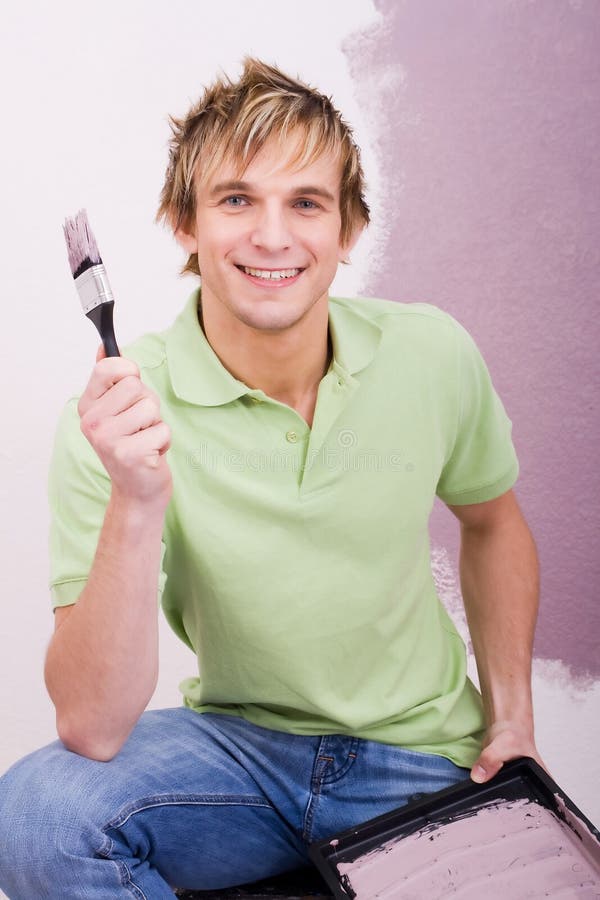 Man painting stock image. Image of expression, adult - 11328547