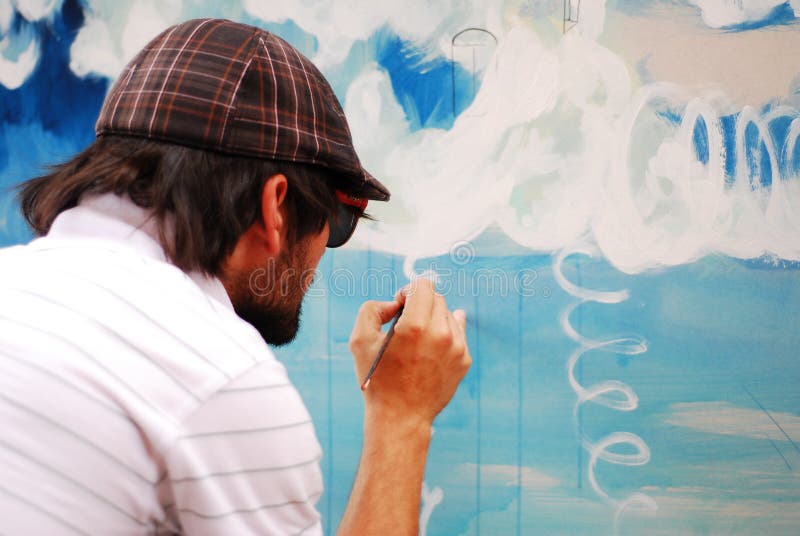 Man painting stock photo. Image of paintings, paint, environment - 14870494