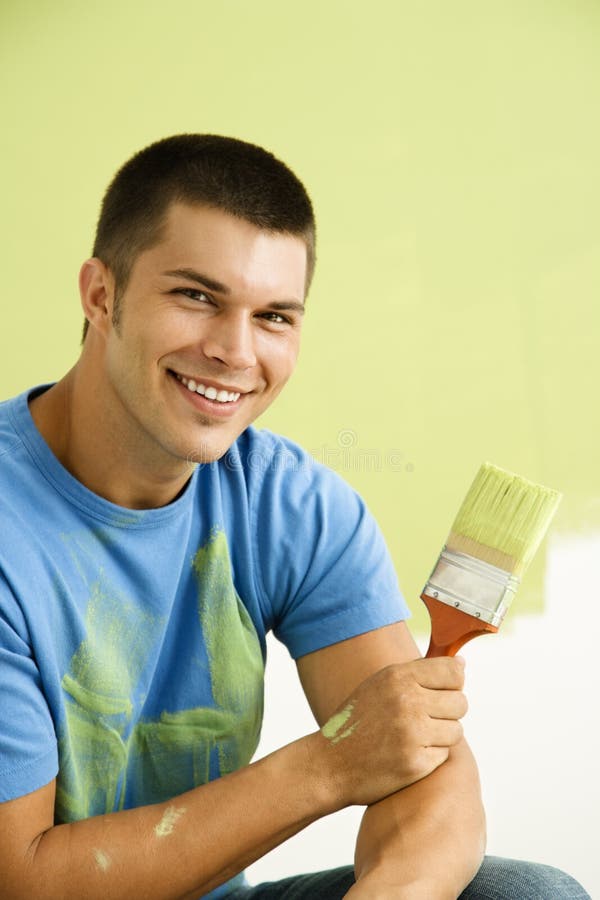 Man painting wall. stock image. Image of 070925m0270, real - 3533099