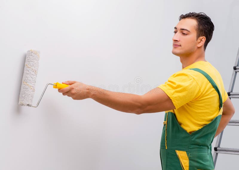 Man Painting the Wall in DIY Concept Stock Image - Image of house ...