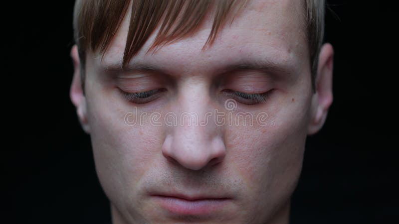 Man Pale Face Close Up stock footage. Video of closeup - 237738746