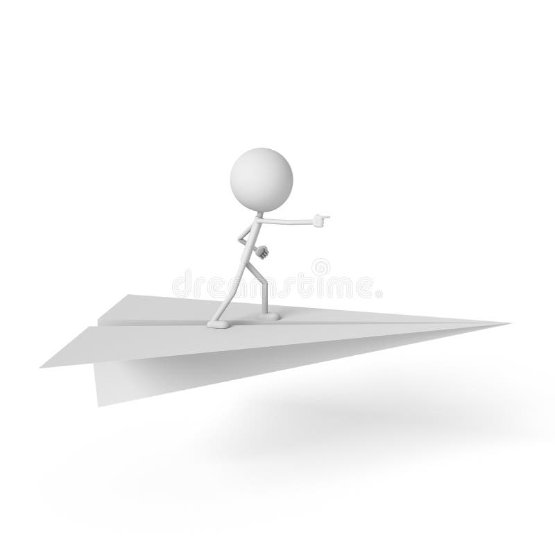 3d Man Paper Airplane Stock Illustrations – 156 3d Man Paper Airplane ...