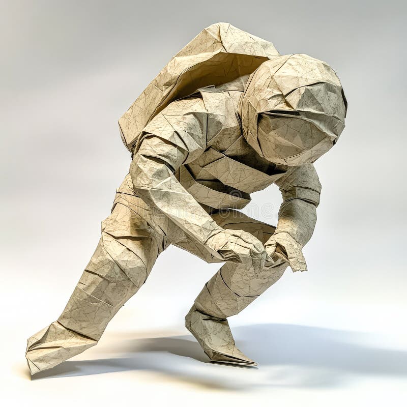 Man in a Paper Suit is Reaching for Something Stock Photo - Image of ...