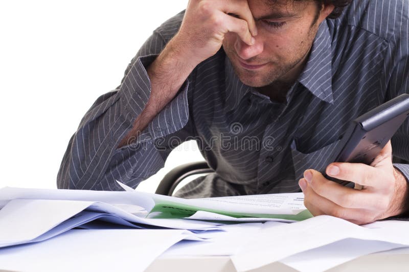 Man and paper work stock image. Image of paper, documents - 11029019