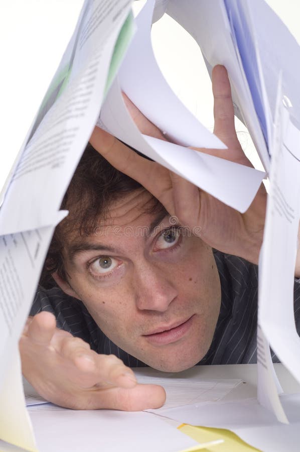 Man and paperwork stock photo. Image of crisis, prisoner - 10065076