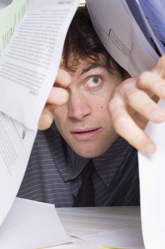 Man and paperwork stock image. Image of overwhelming - 10065093