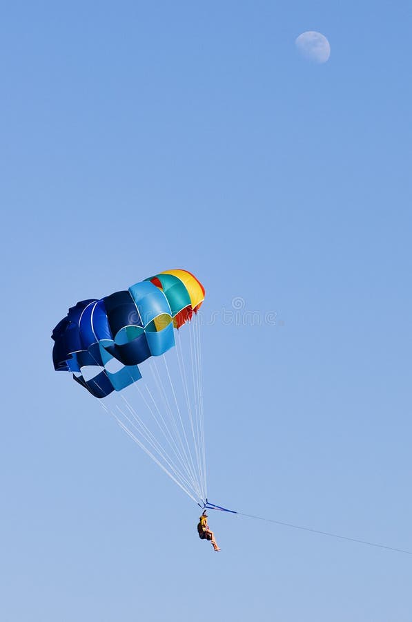 Man with parachute stock photo. Image of paragliding - 10162836
