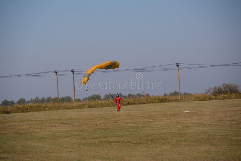 Man after parachuting stock image. Image of parachuting - 60244443