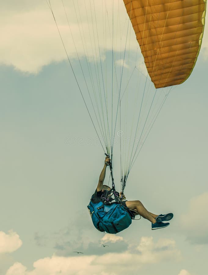 A man paragliding stock photo. Image of active, hang - 121534138