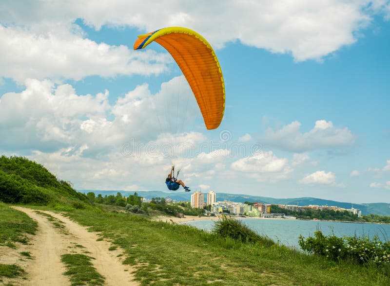 A man paragliding stock photo. Image of people, hang - 117266122