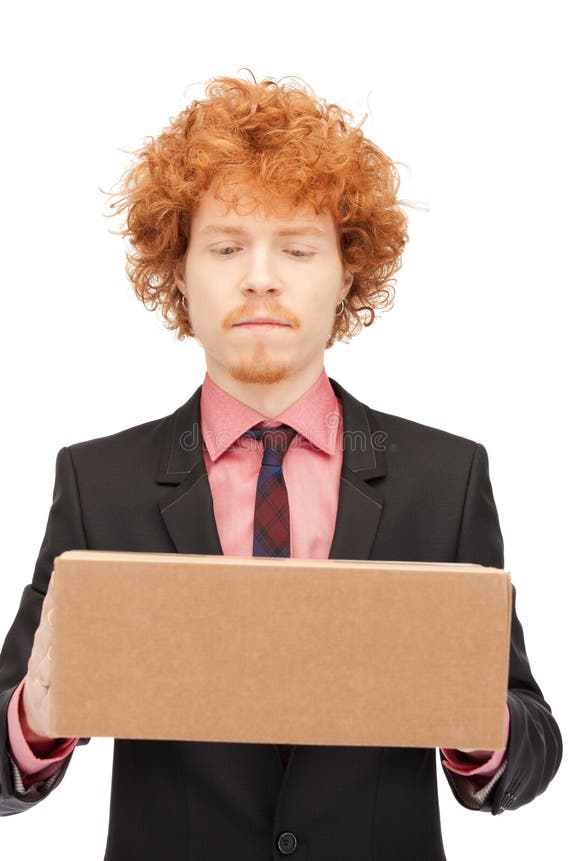 Man with parsel stock photo. Image of looking, caucasian - 19143034