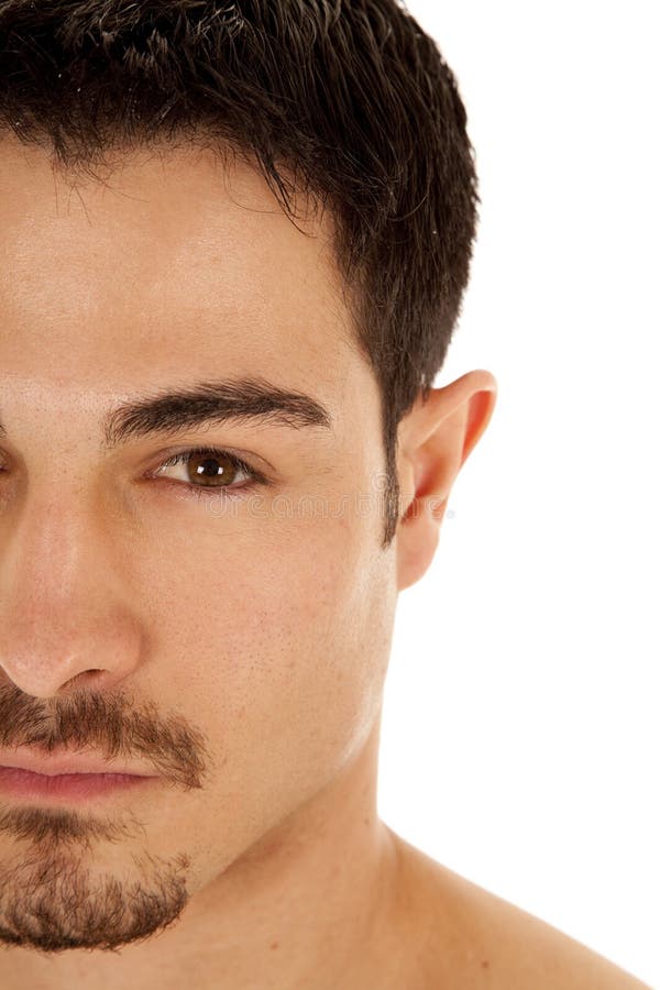 Man partial face serious stock photo. Image of contact - 19566168