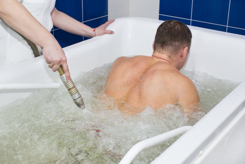 Man Passes Procedure Hydromassage Stock Photo - Image of hydrobath ...
