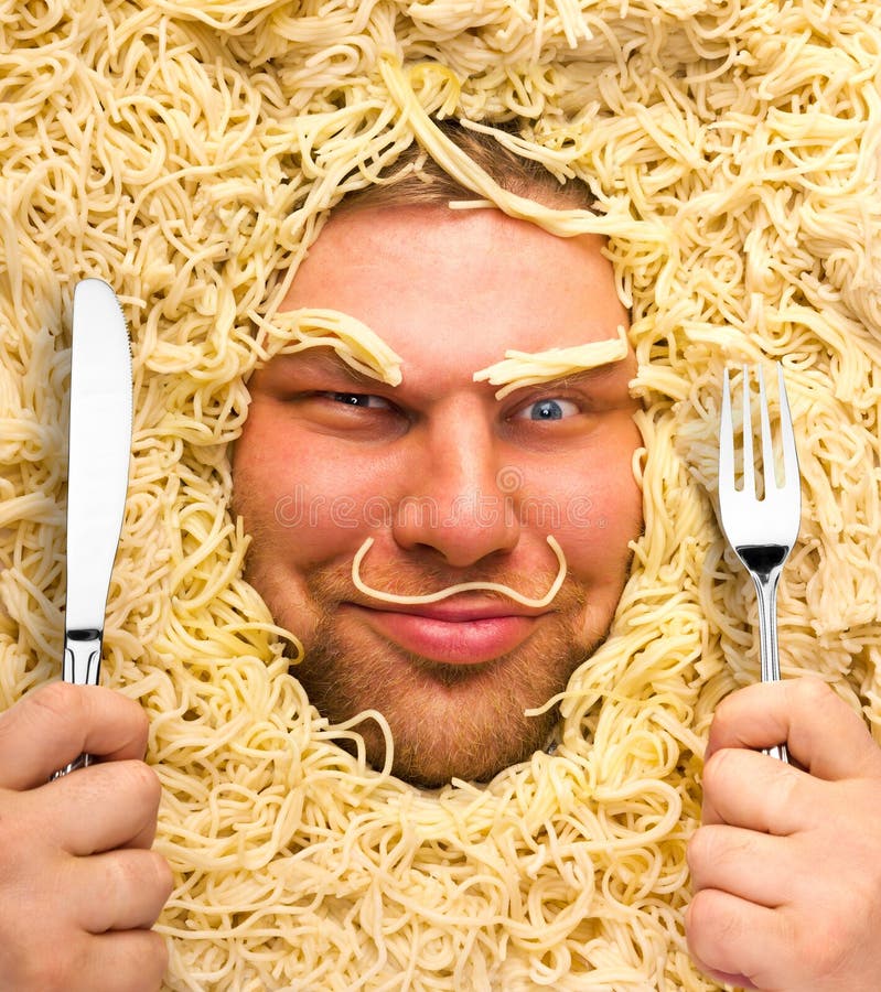 Man in pasta stock image. Image of gourmet, caucasian - 44007753