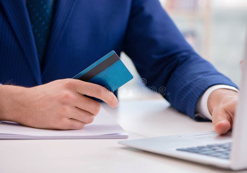 Man Paying with Credit Card Online Stock Photo - Image of money, credit ...