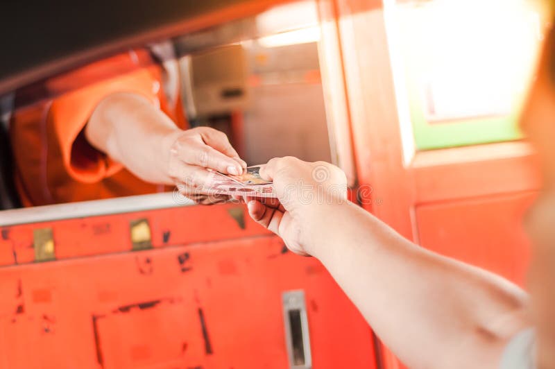 Man Paying Money at Toll Booth Stock Image - Image of entrance, price ...