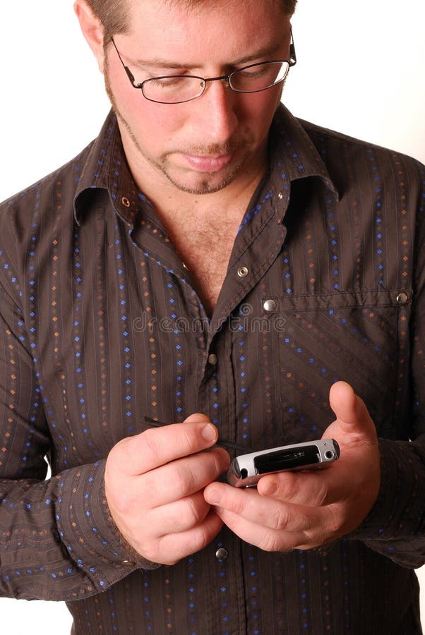 PDA Man stock image. Image of palmtop, phone, annual, electronic - 1809953