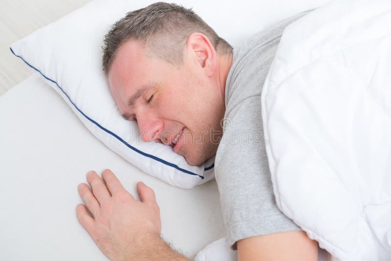 Man Peacefully Sleeping at His Home Stock Image - Image of caucasian ...