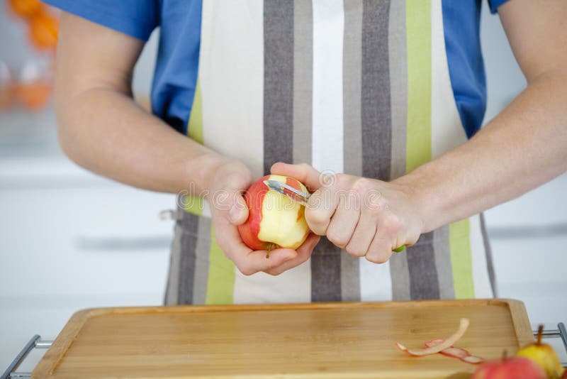 Man peeling apple cut out stock photo. Image of brunch - 103101650
