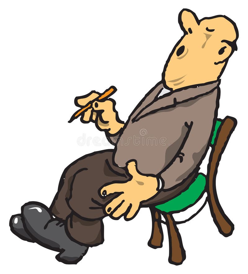 Man with a pen stock vector. Illustration of draw, design - 22435889