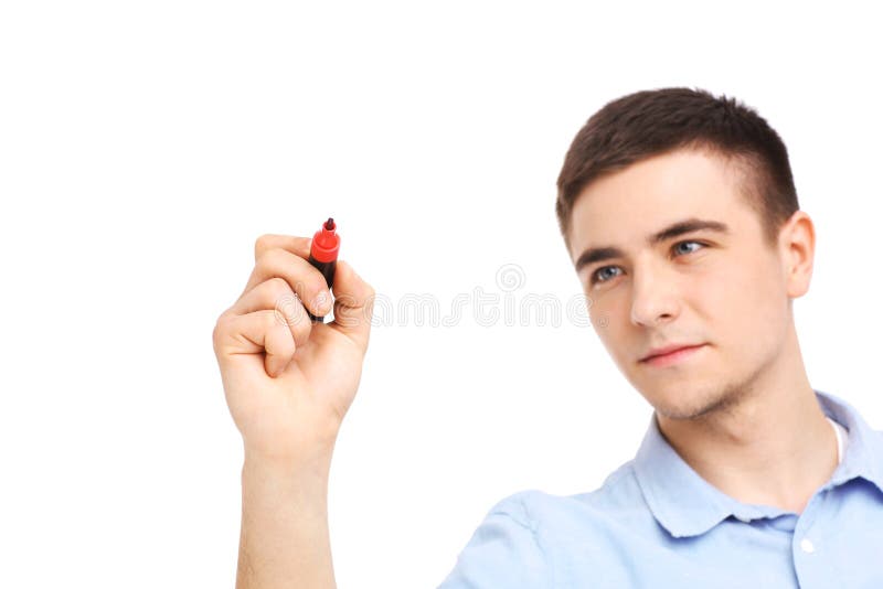 Man with pen stock image. Image of reflection, adult - 40555179