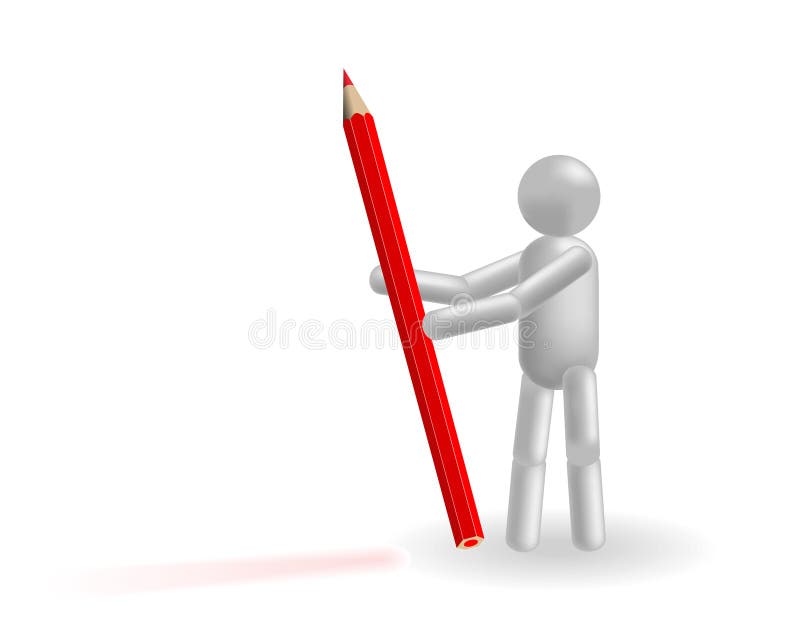 The man and pencil stock vector. Illustration of entertainment - 13299282